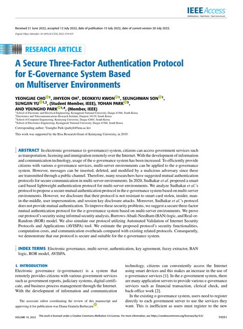 pdf a secure three factor authentication protocol for e governance system based on multi