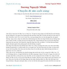Chuyến đi săn cuối cùng sương nguyệt minh
