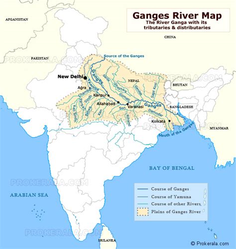 Ganges River Map Map Of Ganges River Ganges Map Ganga River Map