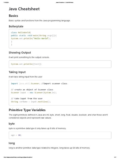 java cheatsheet codewithharry pdf method computer programming control flow