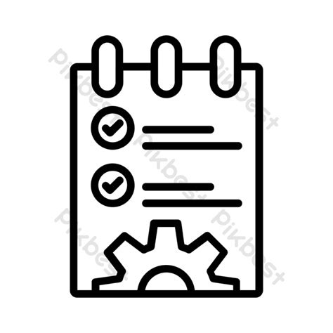 체크리스트 라인 아이콘 벡터 일러스트 PNG AI 무료 다운로드 Pikbest