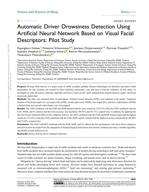 pdf automatic driver drowsiness detection using artificial neural network based on visual