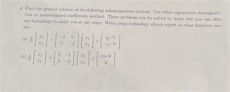solved 4 find the general solution of the following