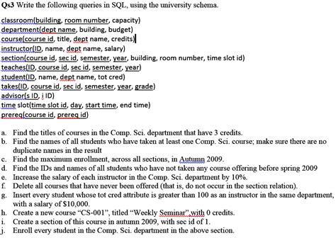 solved write the following queries in sql using the
