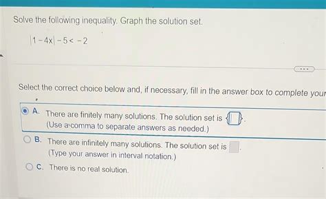 solved solve the following inequality graph the solution