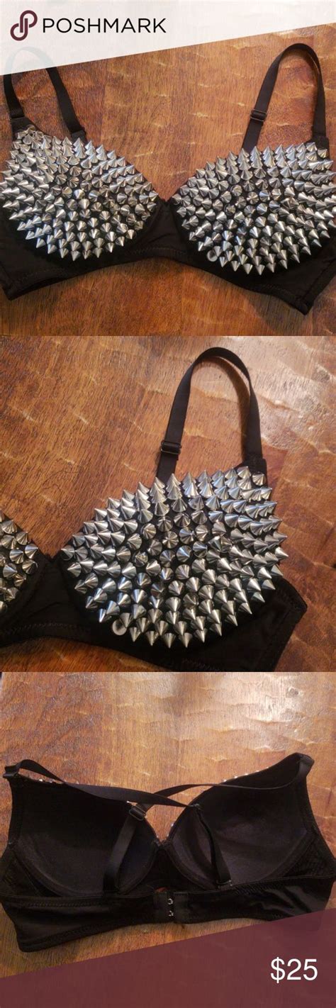 Black Metal Spiked Bra 34b Metal Spikes Bra Black Metal