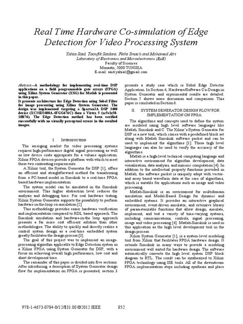real time hardware co simulation of edge detection for video processing system pdf field
