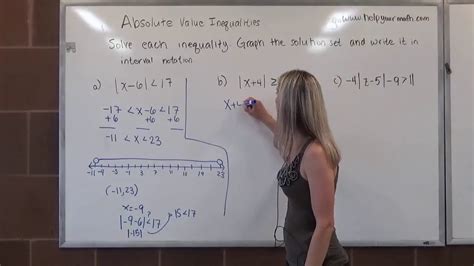 [sl]solving absolute value inequalities number line interval notation part ii youtube