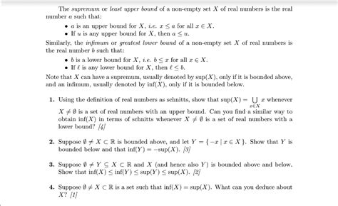 solved the supremum or least upper bound of a non empty set
