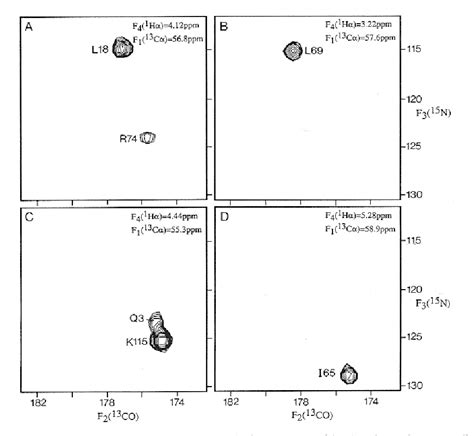 figure 4 from four dimensional heteronuclear triple resonance nmr of isotopically enriched