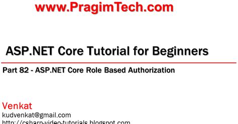 Sql Server Net And C Video Tutorial ASP NET Core Role Based