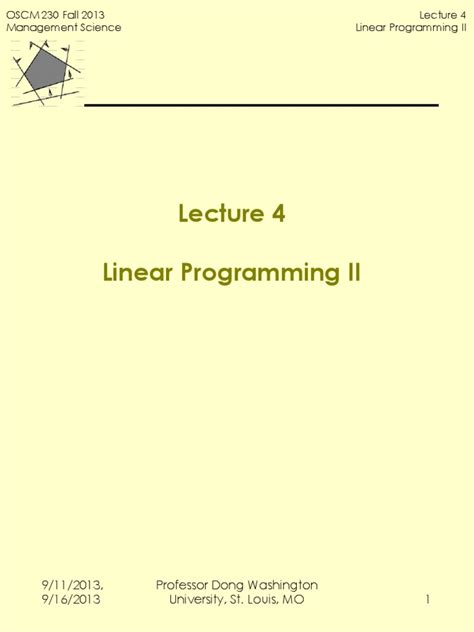 lecture 2 simplex pdf linear programming mathematical optimization