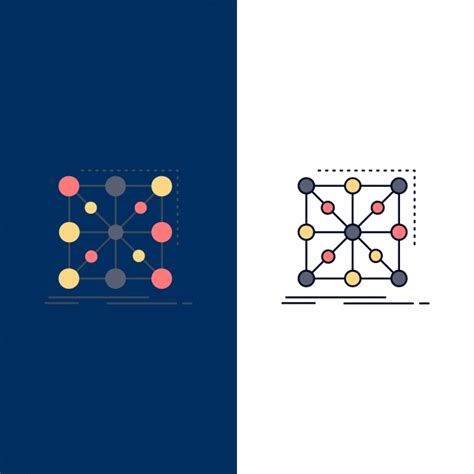 data framework app cluster complex flat color icon vector color icons application background