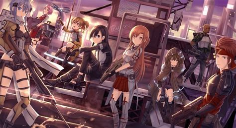 Anime Sword Art Online Kirigaya Kazuto Yuuki Asuna Asada Shino Mills Andrew Gilbert Ayano
