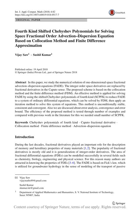 fourth kind shifted chebyshev polynomials for solving space fractional order advection