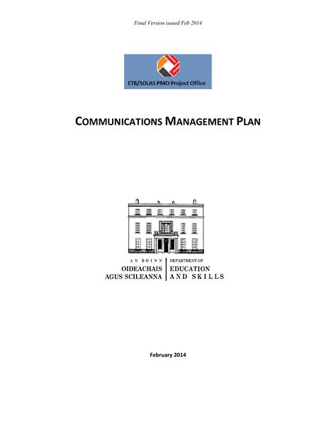 Project Management Communication Plan Templates At
