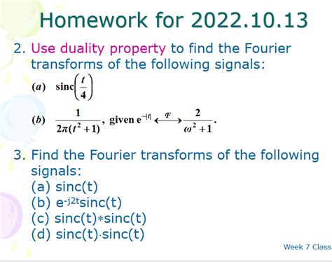 solved 2 use duality property to find the fourier