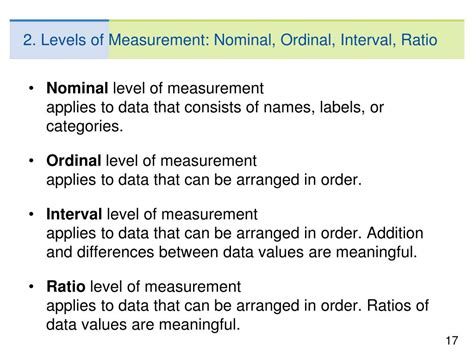 level of measurement nominal ordinal interval and rat