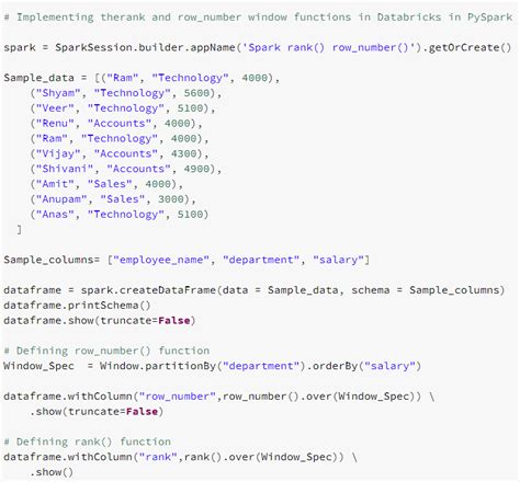 Explain Pyspark Rownumber And Rank Projectpro