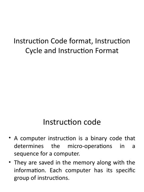 instruction format pdf central processing unit electronics