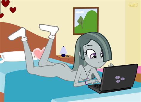 Rule 34 Bedroom Casual Casual Nudity Computer Grey Nipples Grey Skin Happy Female Ironm17