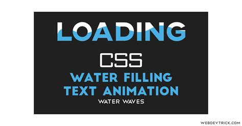 CSS Water Filling Text Animation With Waves Water Wave Text Mask