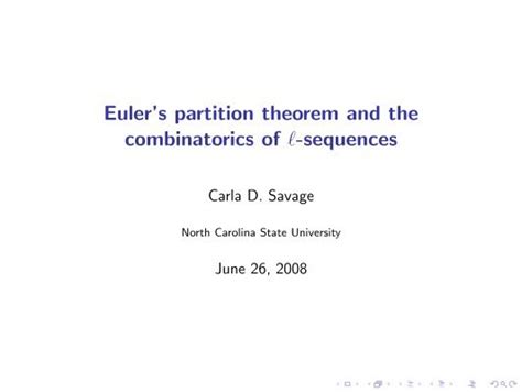 euler s partition theorem and the combinatorics of sequences