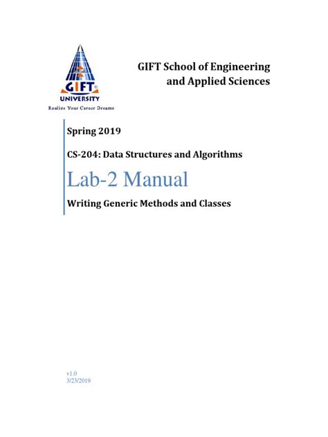 lab 2 manual cs 204 dsa writing generic methods and classes pdf parameter computer