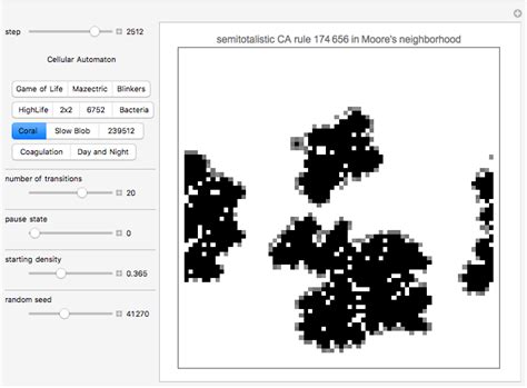 gradual transition of states in 2d cellular automata wolfram demonstrations project