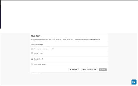solved question suppose f x is continuous at x 9 f 9