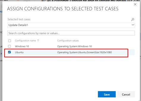 assigning a configuration to a testcase in azure testplans azure devops