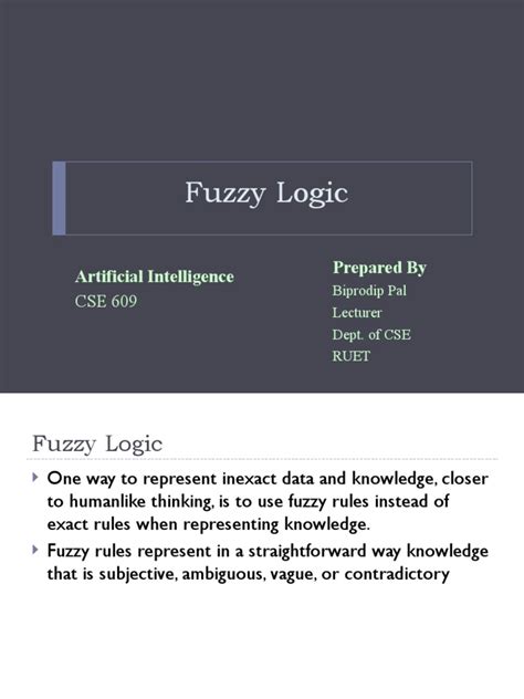 fuzzy logic prepared by artificial intelligence pdf fuzzy logic mathematical logic