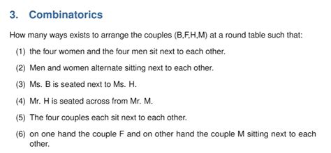 solved 3 combinatorics how many ways exists to arrange the