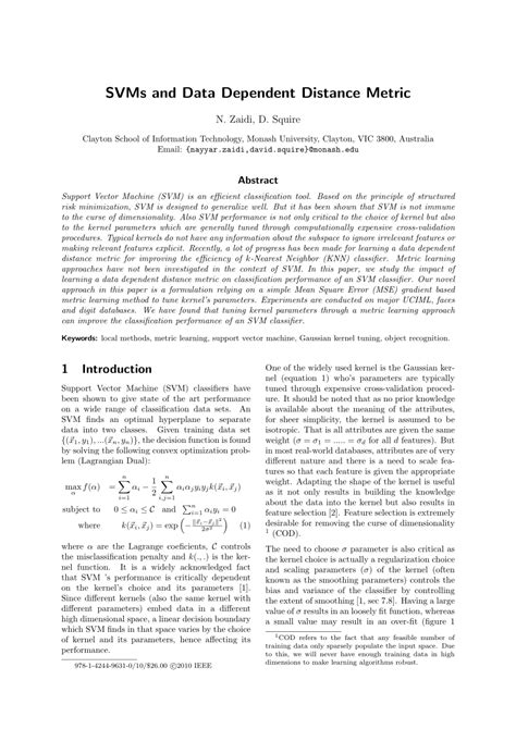 pdf svms and data dependent distance metric