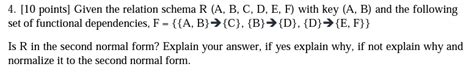 solved 4 [10 points] given the relation schema r a b c
