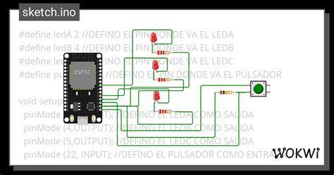SECUENCIA LEDS Wokwi ESP32 STM32 Arduino Simulator