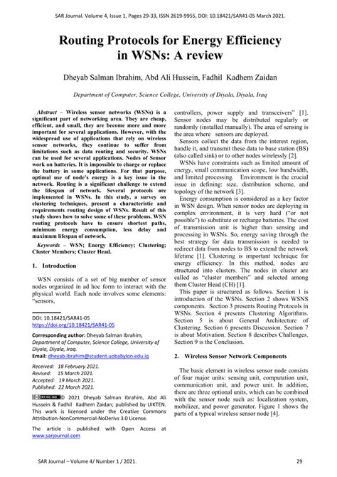 pdf routing protocols for energy efficiency in wsns a review