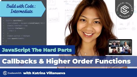 javascript the hard parts callbacks and higher order functions youtube