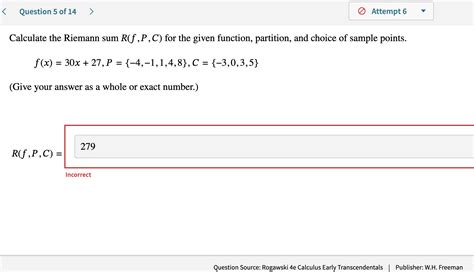 calculate the riemann sum r f p c for the given