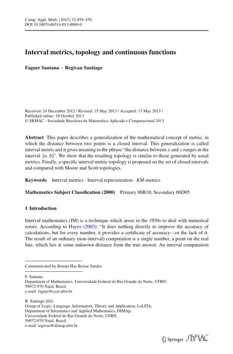 pdf interval metrics topology and continuous functions