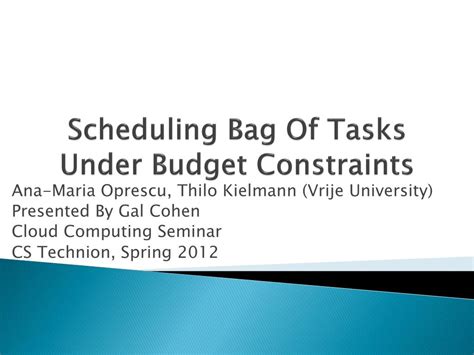 ppt scheduling bag of tasks under budget constraints powerpoint presentation id 2407549