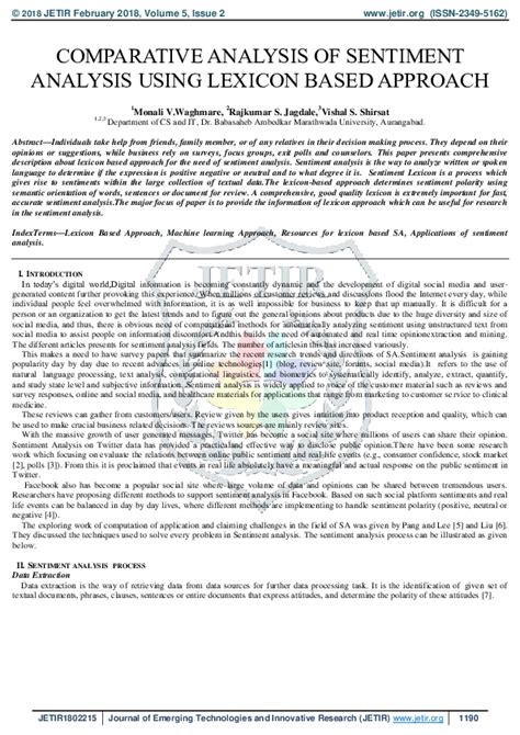 pdf comparative analysis of sentiment analysis using lexicon based approach rajkumar s