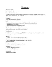 Web Developer React NextJS HTML CSS Resume For Kaushal Course Hero