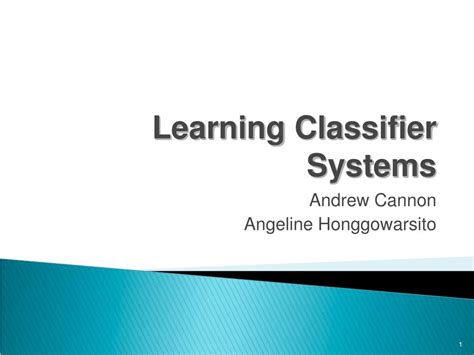 ppt learning classifier systems powerpoint presentation free download id 3006688