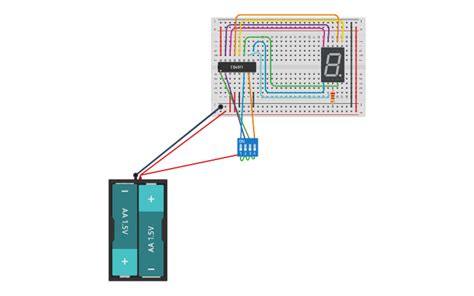 circuit design display de 7 segmentos ci 4511 tinkercad