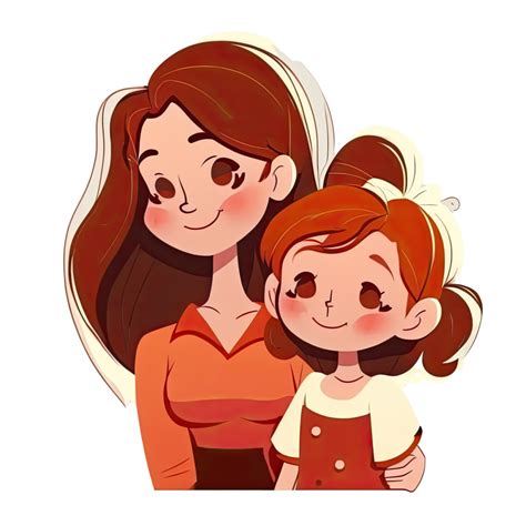 Mother And Daughter Cartoon Png