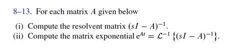 solved 8 13 for each matrix a given below i compute the