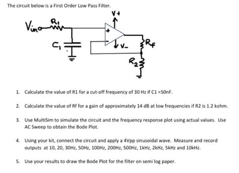 Solved The Circuit Below Is A First Order Low Pass Filter Chegg