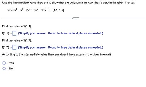 solved use the intermediate value theorem to show that the