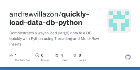 GitHub Andrewvillazon Quickly Load Data Db Python Demonstrates A Way